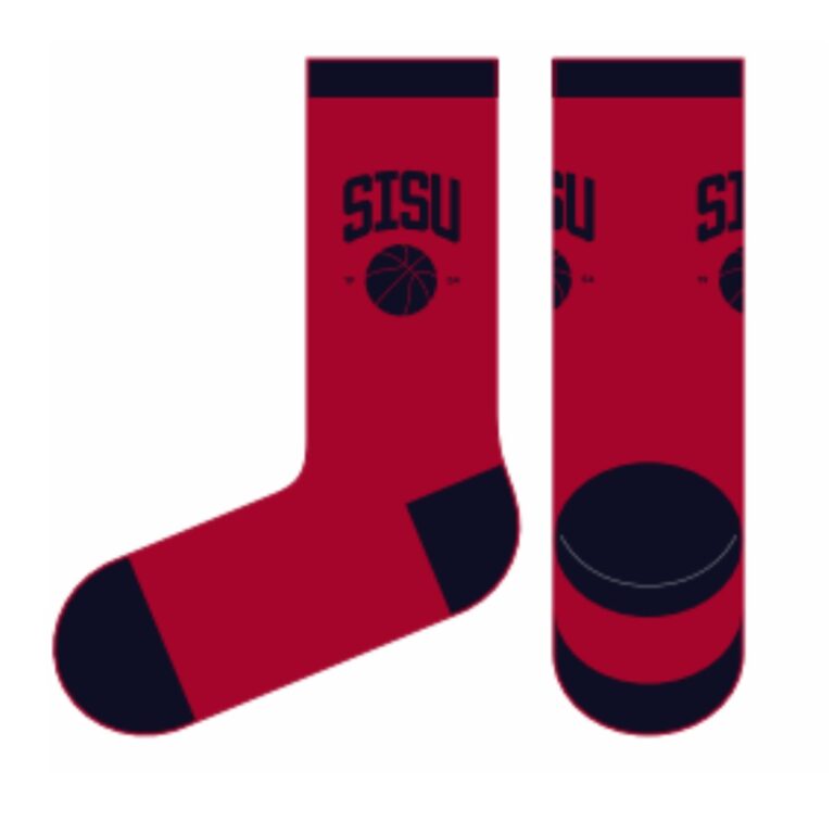 SISU sokker - Rød sort bold - SISU Basketball Klub